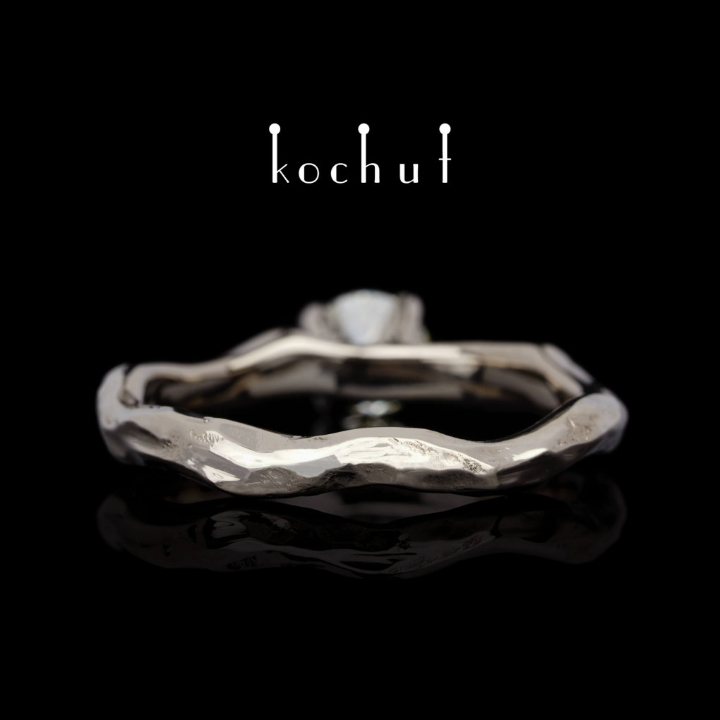 Engagement ring Valkyrie's Tenderness | Palladium gold, diamond